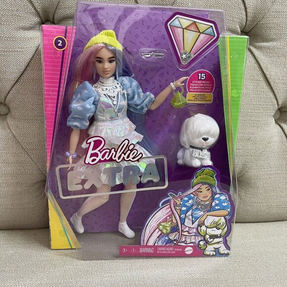 Mattel | Toys | Barbie Extra Doll 2 Curvy Pink Purple Fantasy Hair Pet ...